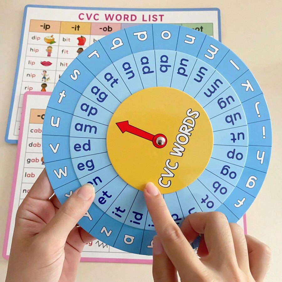 CVC Words Learn Spelling Game Montessori Children CVC Phonics Turntable ... CVC Words Learn Spelling Game Montessori Children CVC Phonics Turntable ...