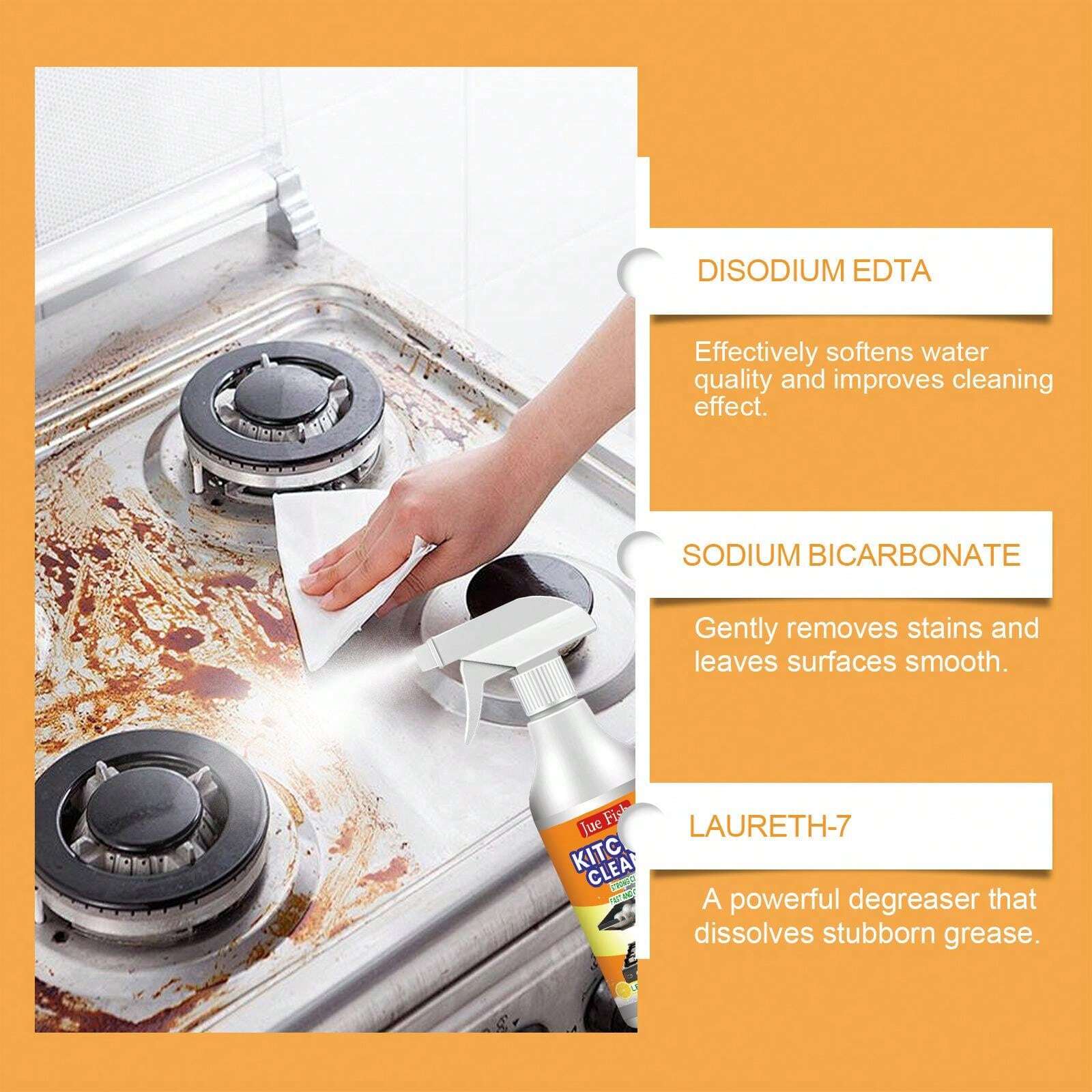 Detergente multiuso per cucina Sgrassatore, adatto a pulizia di cappa ...