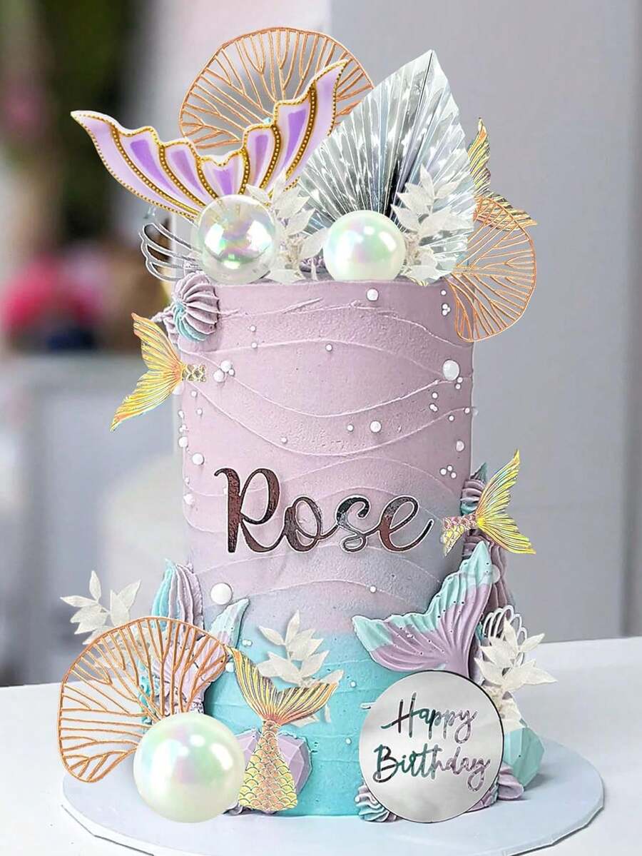 20 Pieces Mermaid Cake Toppers, Including Magic Laser Mermaid Fish Tail ...