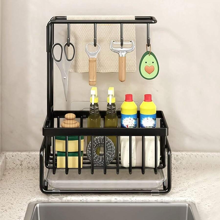 Kitchen Sink Organizer Washing Up Caddy Stainless Steel Countertop ...