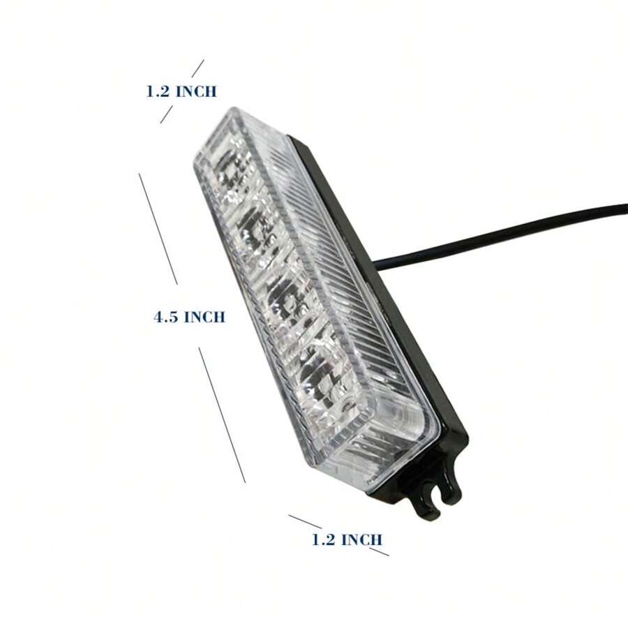 2 PCS 4-LED Emergency Strobe Lights For Trucks 12-24V Warning Flashing ...