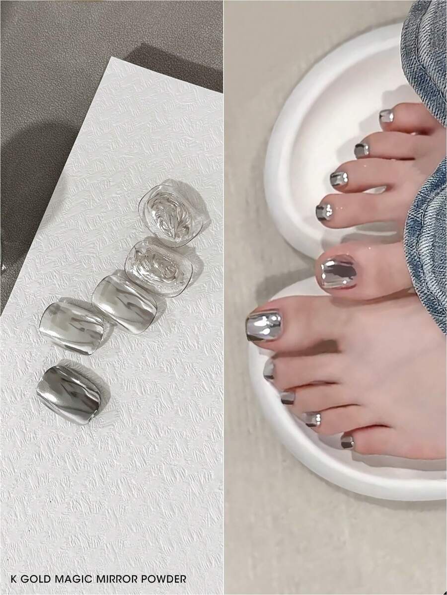 Xiaoying Nail Gel -K Gold Magic Mirror Powder Nail Mirror Powder Rub ...