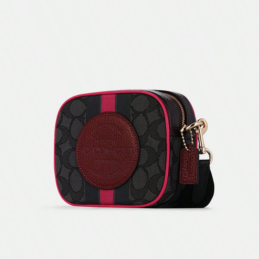 Coach Mini Dempsey Camera Bag In Signature Jacquard With Stripe And ...