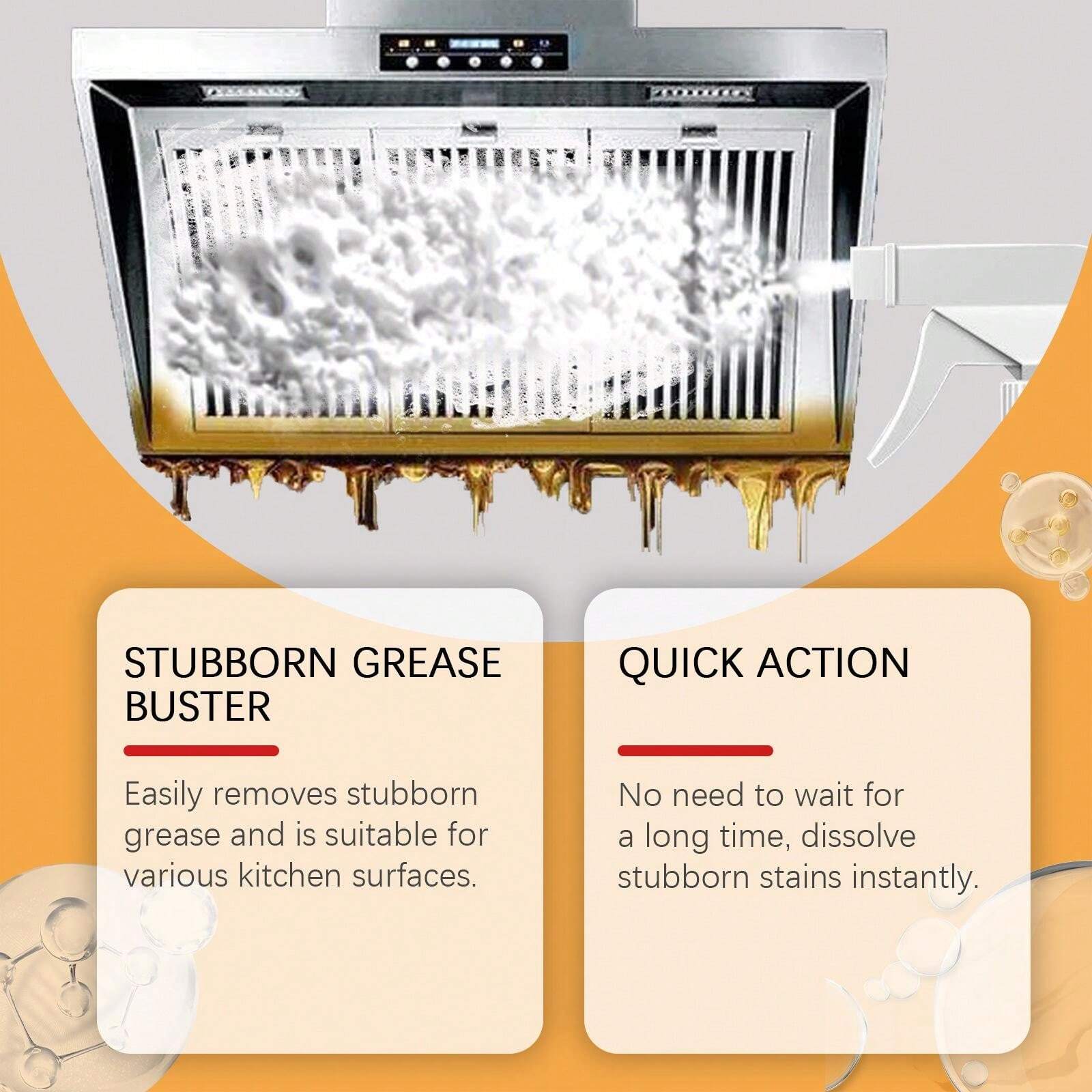 1 Kitchen Grease Cleaner Multi-Effect Cleaning Kitchen Range Hood Stove ...