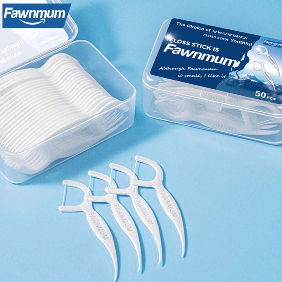 Fawnmum Fawnmum 50Pcs Gentle Line Dental Floss Pciks Ultra Fine Smooth ...