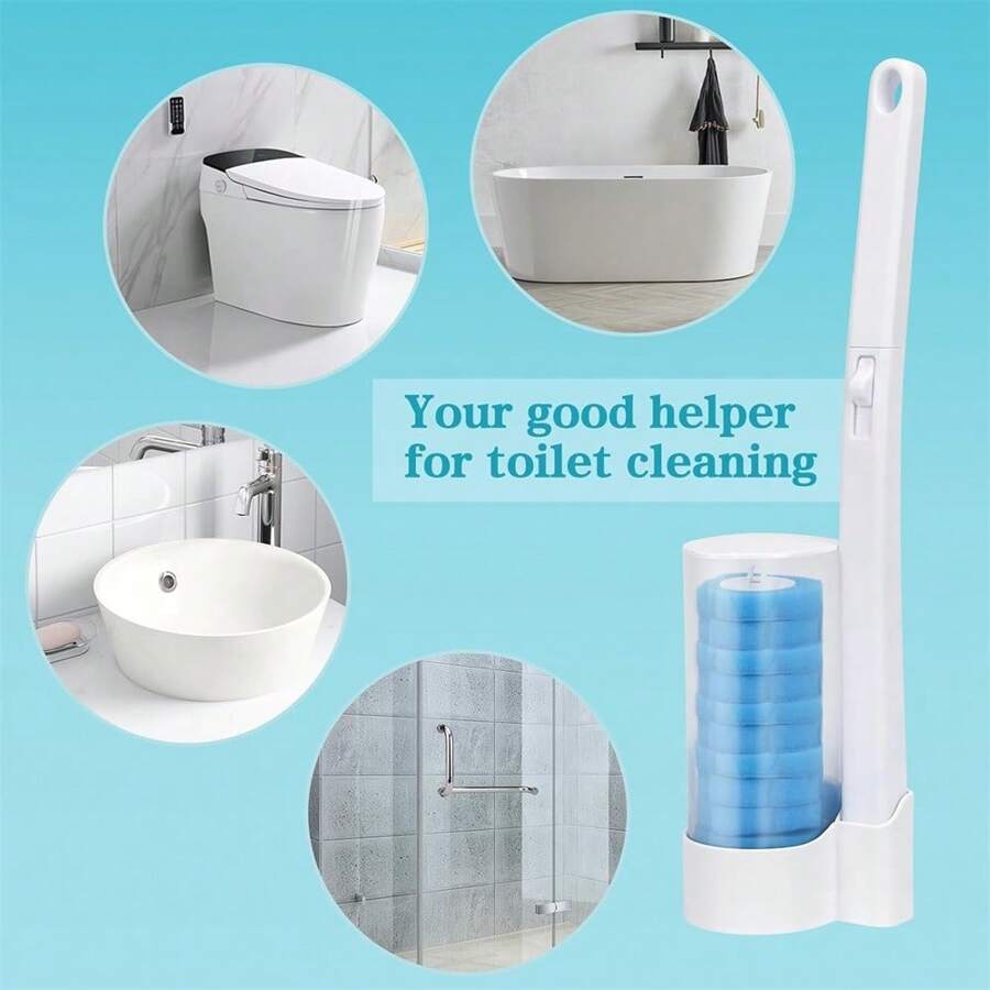 Kit de balai de toilette avec 6 recharges. Brosse de toilette jetable ...