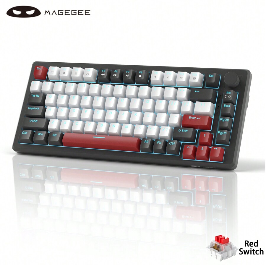 MageGee MageGee STAR75 Mechanical Gaming Keyboard with Knob Control, 75 ...