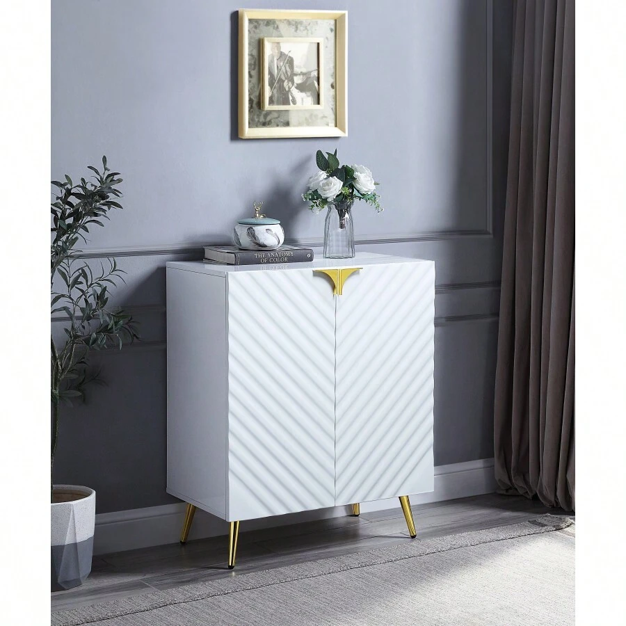 Gaines Console Table, White High Gloss Finish AC01141 | SHEIN USA