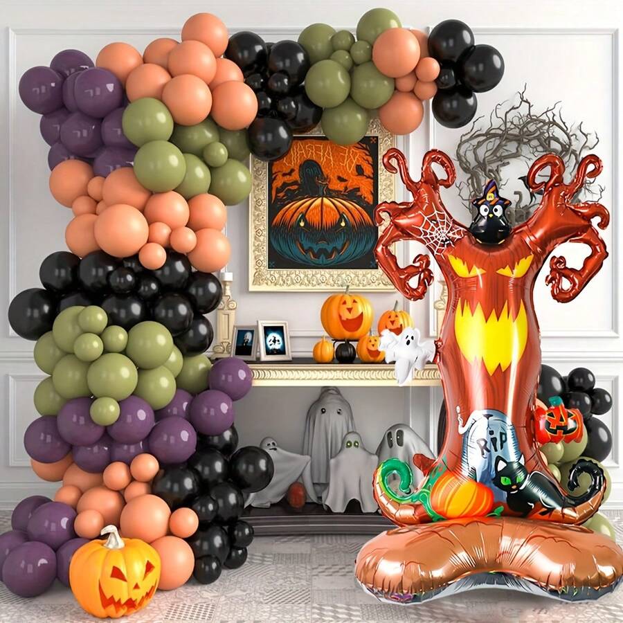 Halloween Inflatable Arch With Ghosts, Black Cats, Pumpkins And Spiders ...