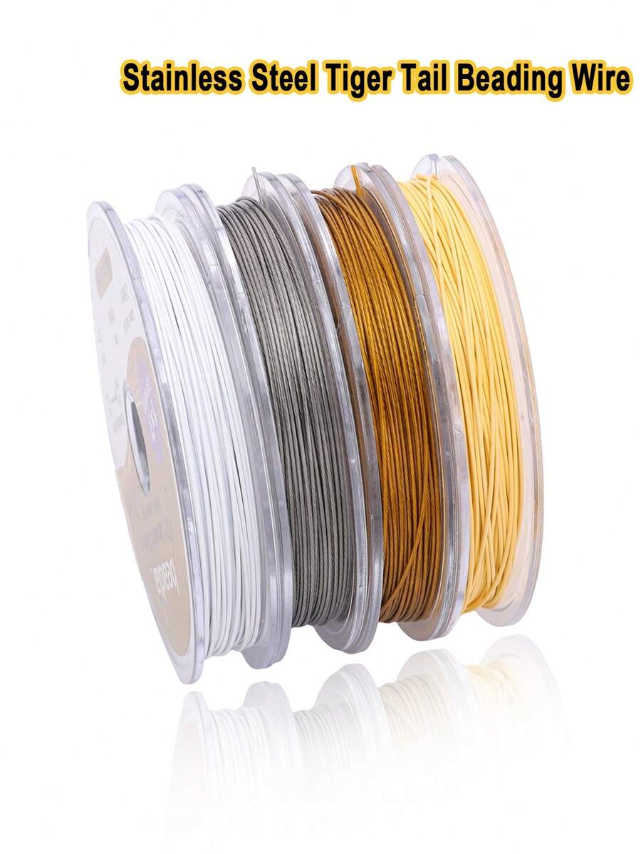 beadia 1roll Packs Stainless Steel Tiger Tail Beading Wire - Beading ...