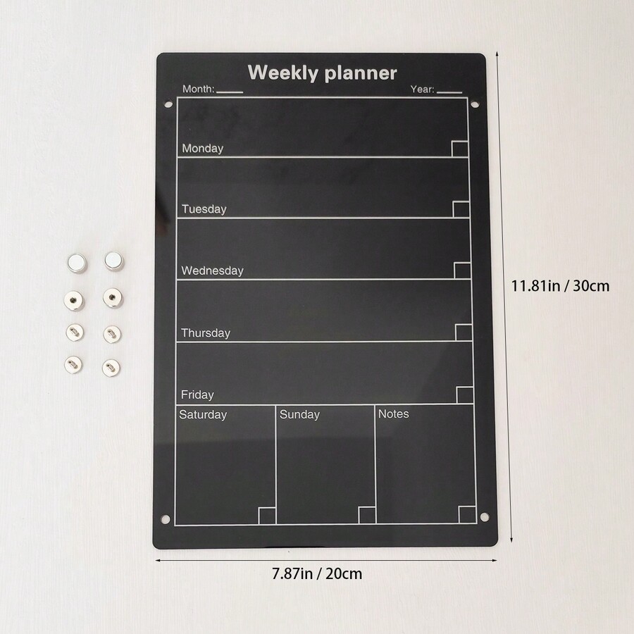 Acrylic Weekly Planner Daily Routine Habit Tracker Magnetic Whiteboard ...