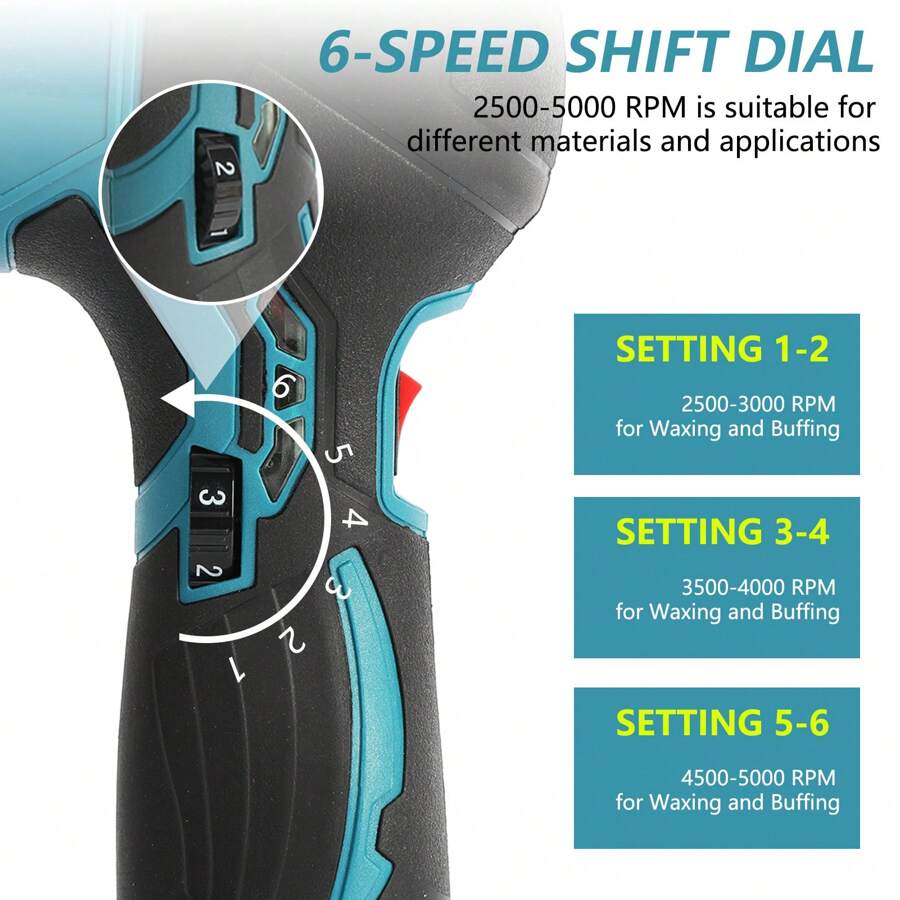 Car Polisher 6 Variable Speed Cordless Car Polishing Machine Set Car ...