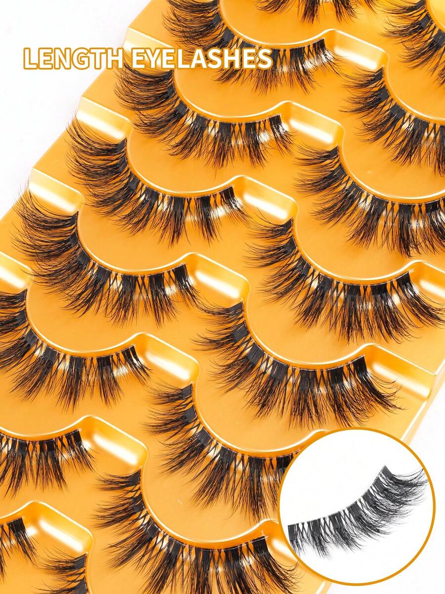 8 Pairs Of Natural Transparent Stem Artificial Mink Fur Thick 8D ...