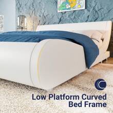 Allewie Upholstered Full/Queen/King Size Platform Bed Frame Modern Low ...