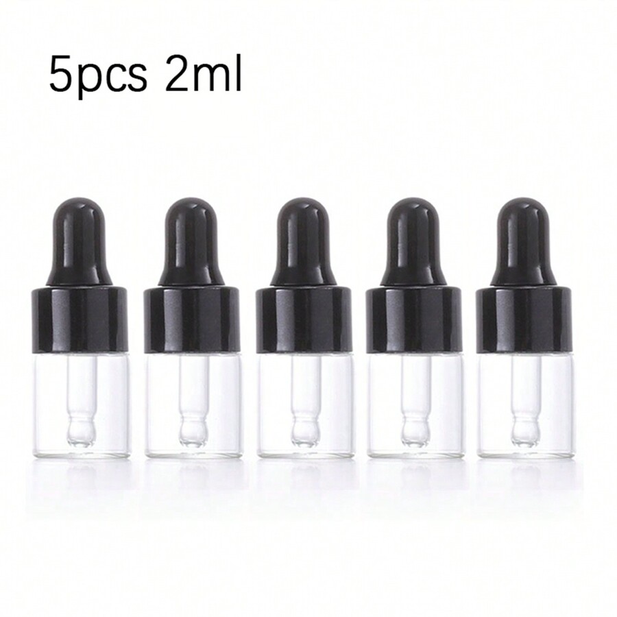 5pcs 1ml 2ml 3ml 5ml Clear Glass Dropper Bottles, Mini Sample Dropper ...