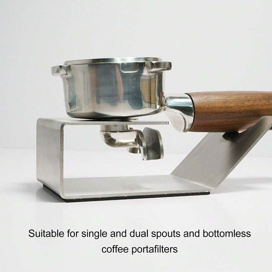 Stainless Steel Coffee Portafilter Stand With Single And Double Spout ...