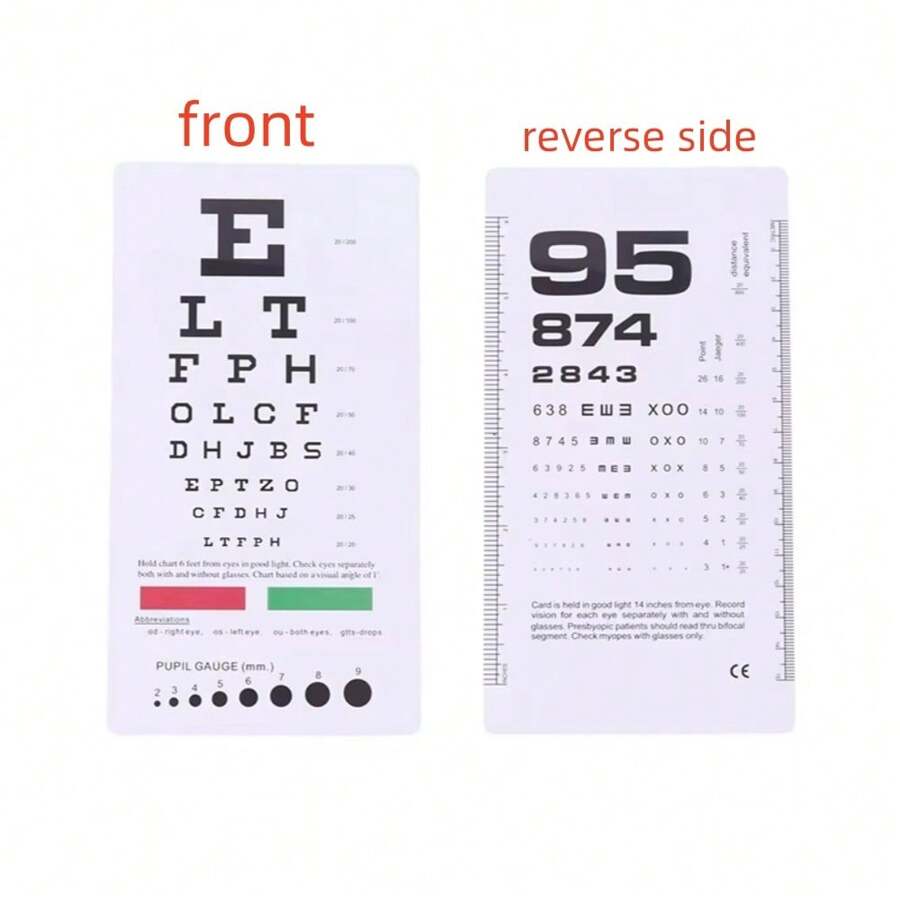 1pc Pocket-Sized Colorful Striped Visual Acuity Chart - Double-Sided ...
