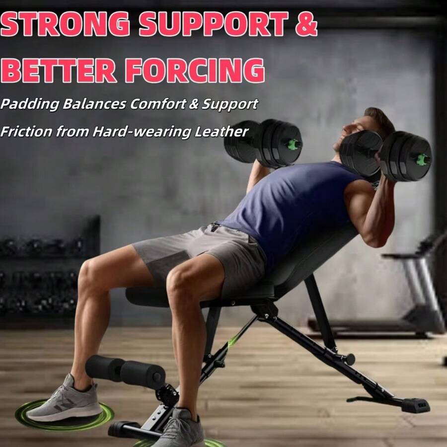 Weight Bench, Adjustable Strength Training Bench For Full Body Workout With Fast Folding-New ...