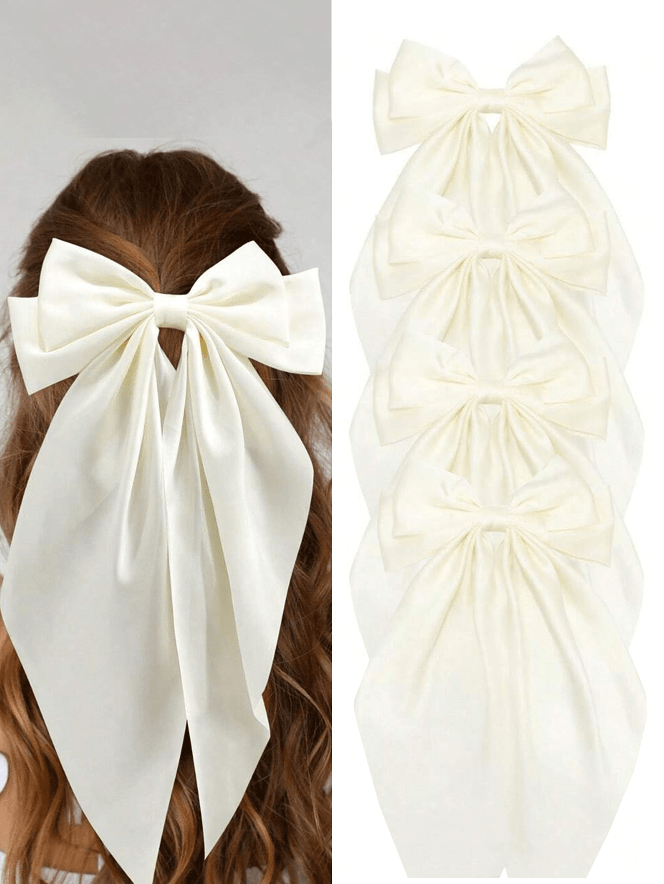 4 Pieces Royal Blue Bow Big Satin Bow Ladies Hair Clips Cute Big Hair ...