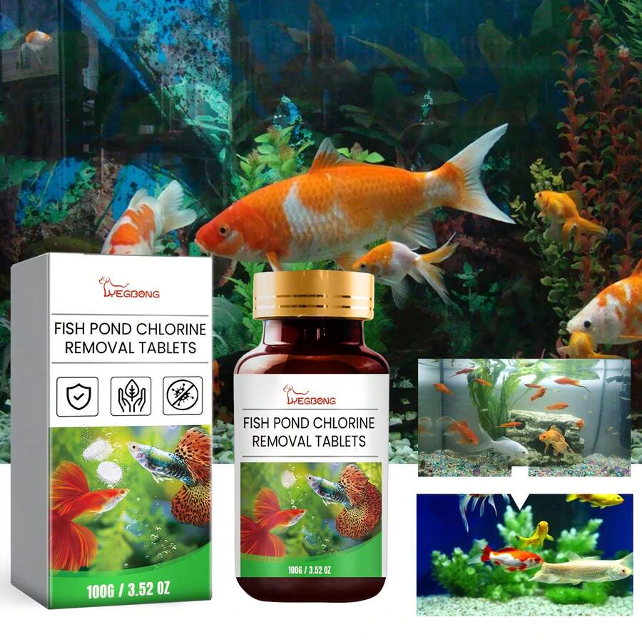 Fish Pond Dechlorinating Tabs, Aquarium Water Purifier Cleaner ...