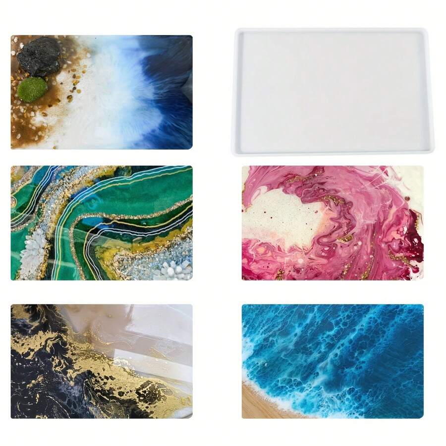 Diy Large Rectangular Place Setting 14 Inch Silicone Mold Resin Picture ...