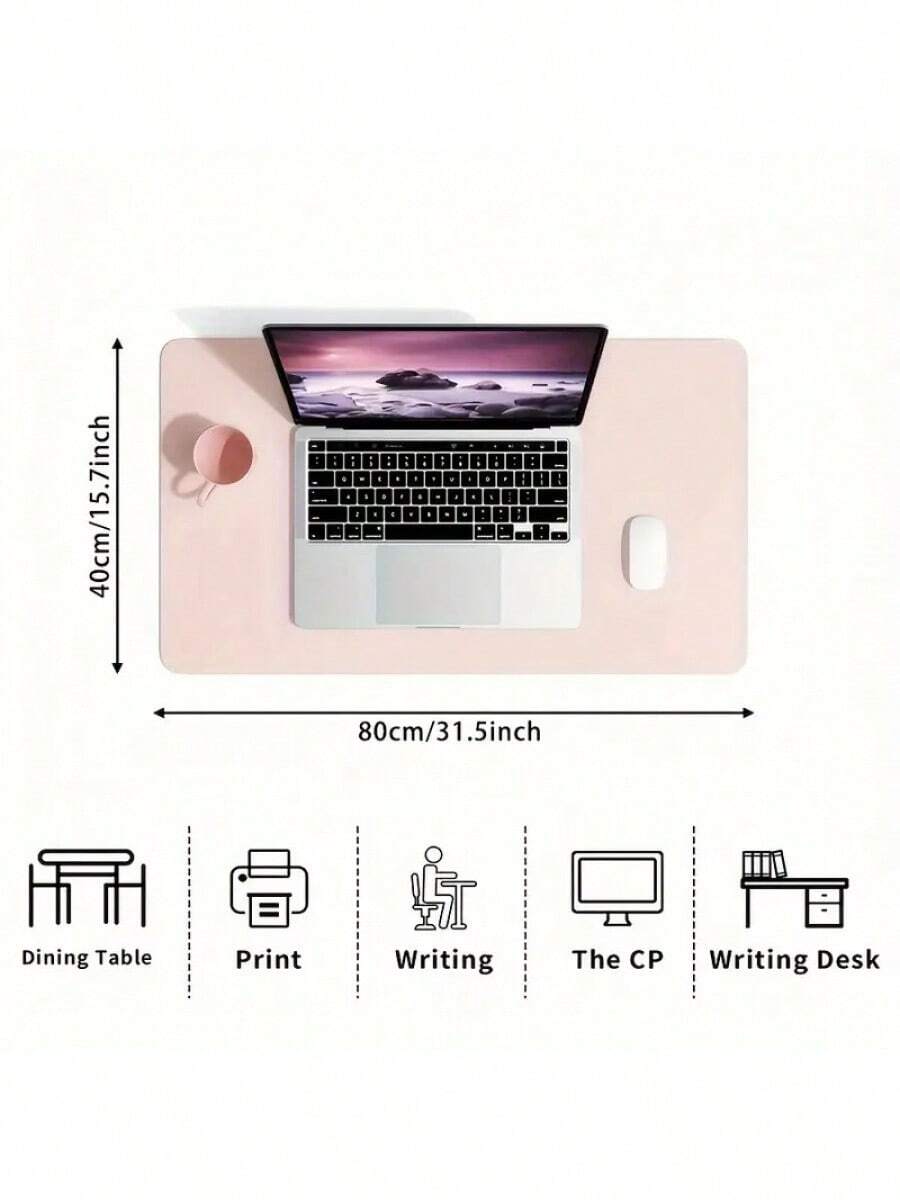 Premium Pink Faux Leather Desk Pad - Large Anti-Slip Mouse Pad With ...