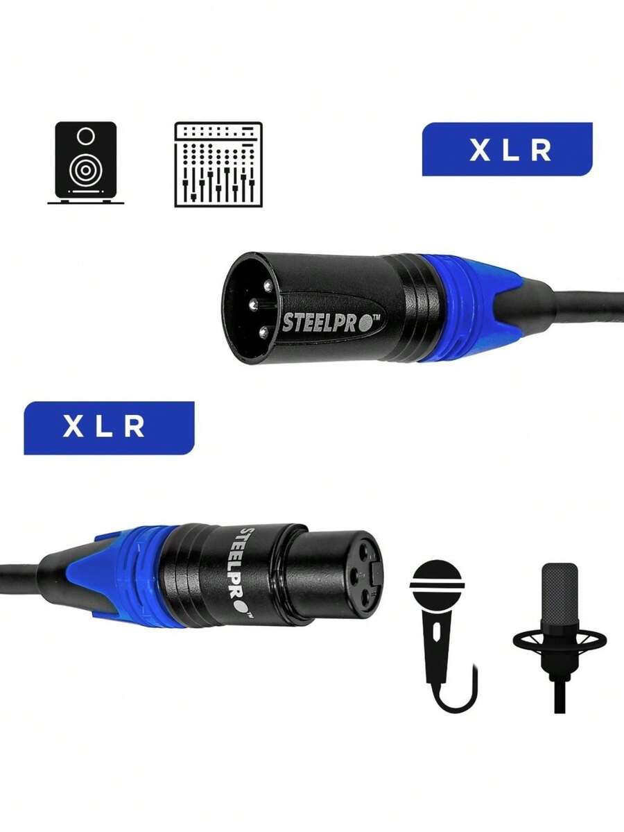 STEELPRO 6m Professional Balanced XLR Cable Male - Female Steelpro ...