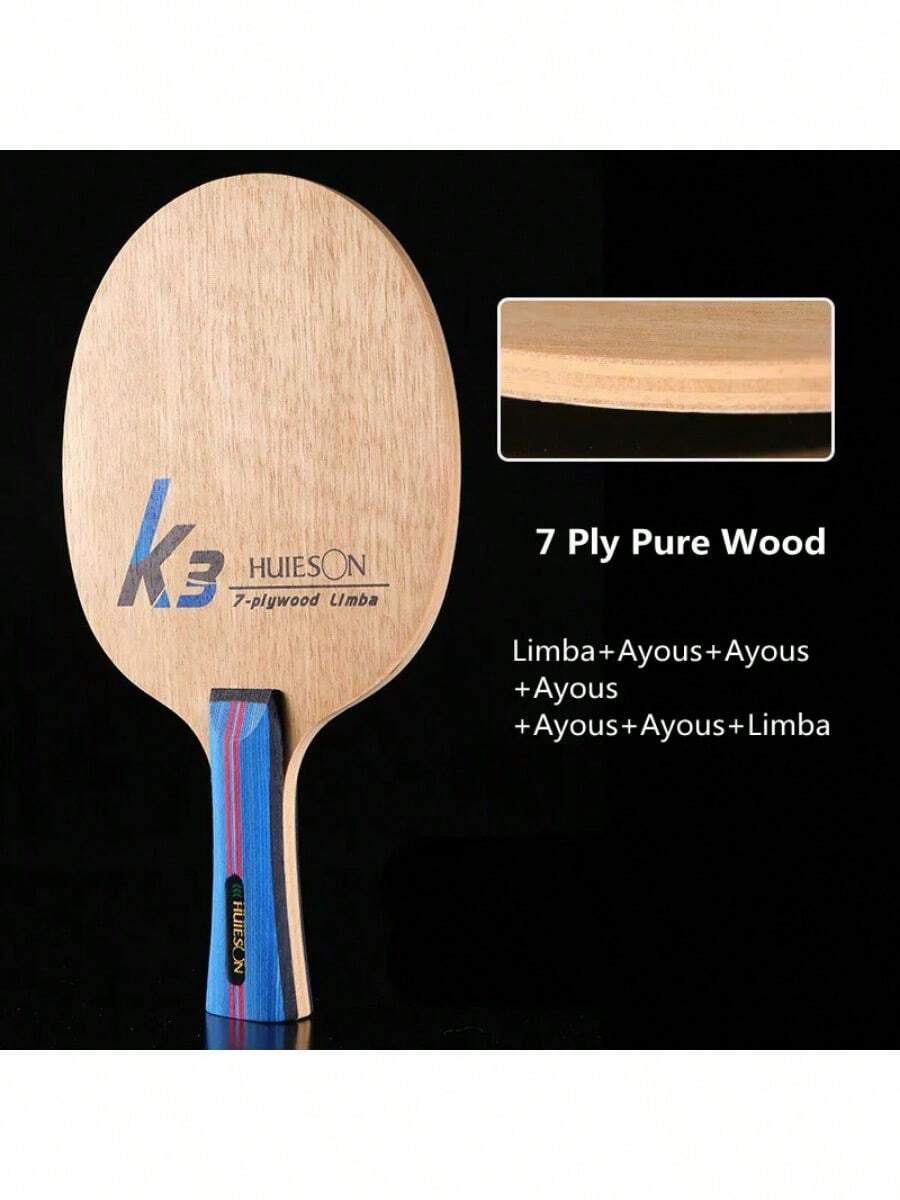 Huieson Table Tennis Blade K3, 2 Ply Limba 5 Ply Ayous Wood Ping Pong ...