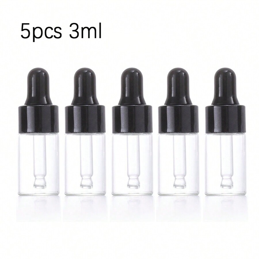 5pcs 1ml 2ml 3ml 5ml Clear Glass Dropper Bottles, Mini Sample Dropper Bottles For Essential Oils ...