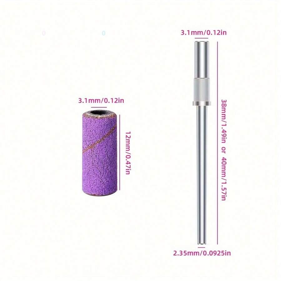 GGJOYO 40Pcs Small Sanding Bands With 3.1MM Mandrel Bit For Nail Drill, 80 120 180 240 Grit Mini ...