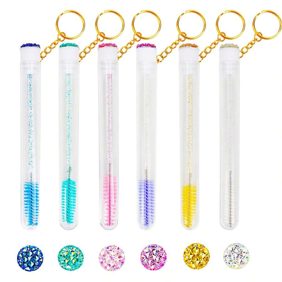 10 Pieces Disposable Crystal Lash Spoolies Brush Reusable Diamond ...