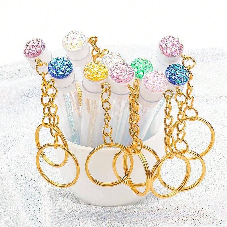 10 Pieces Disposable Crystal Lash Spoolies Brush Reusable Diamond ...