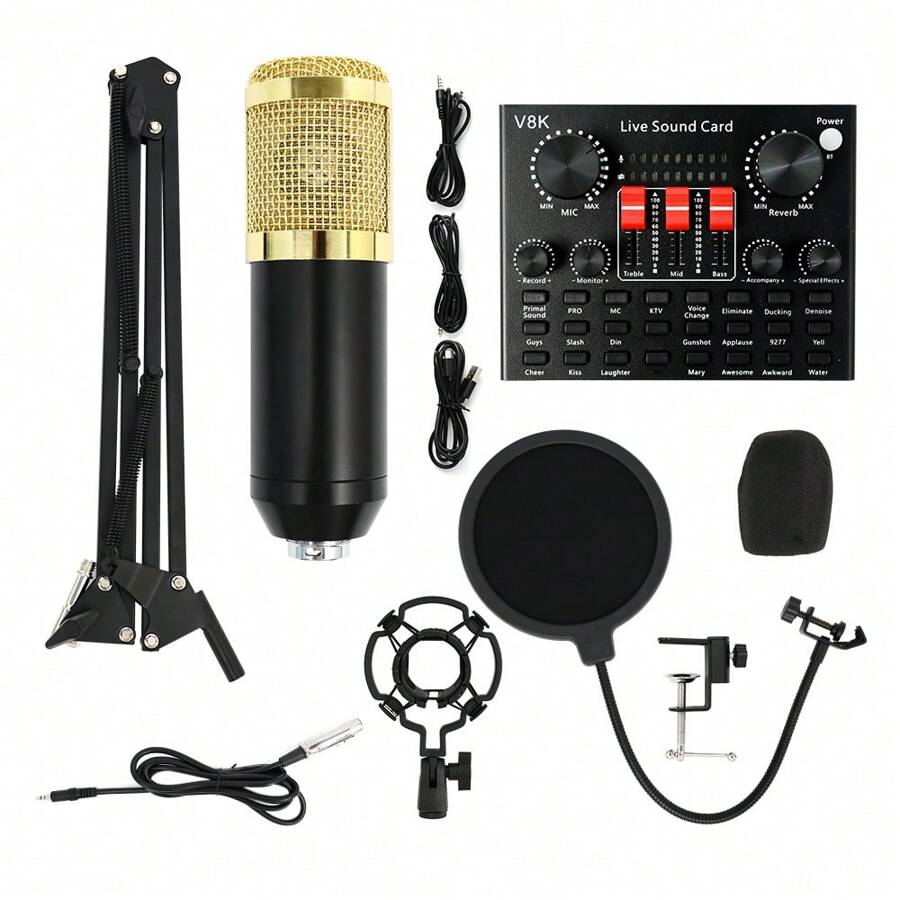 Podcast Equipment Bundle With Audio Interface, V8 Voice Changer ...