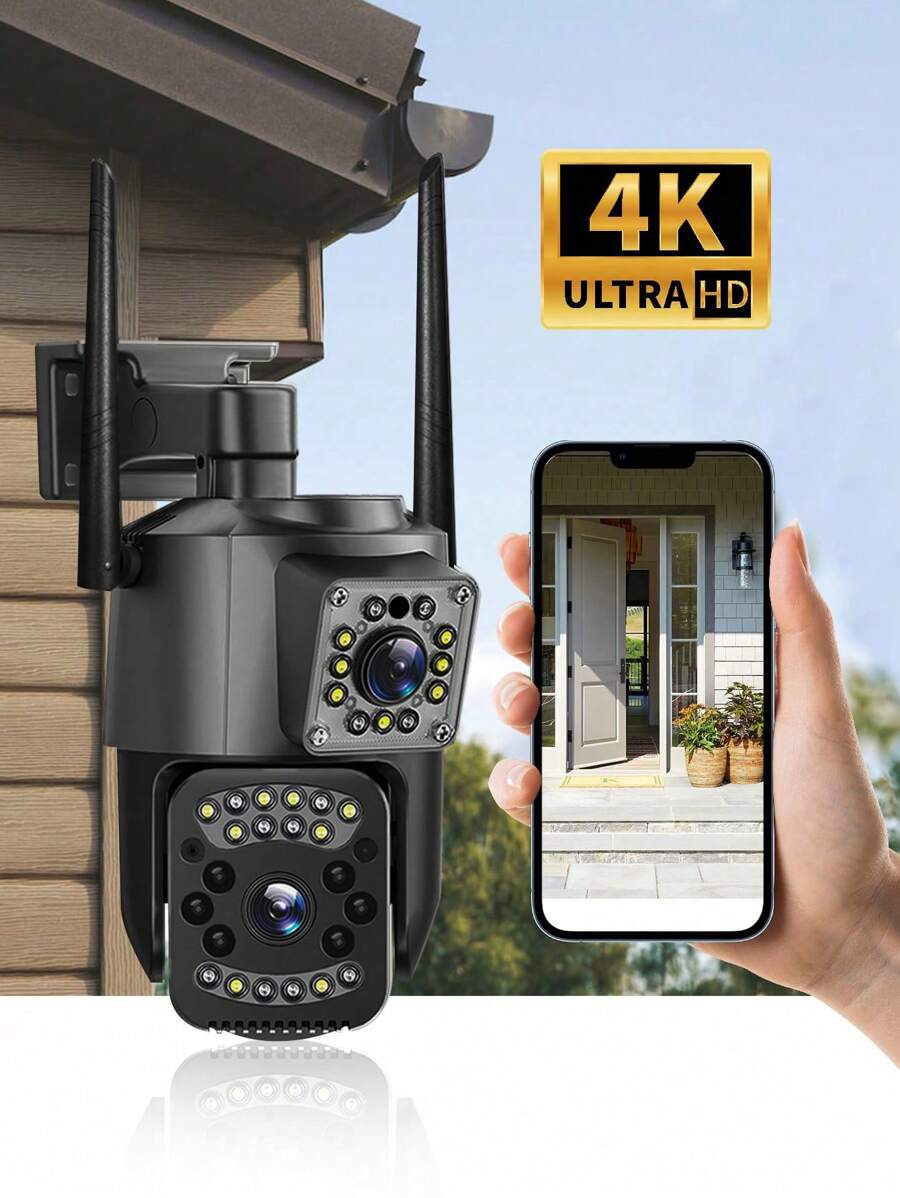 Reletech 4K PTZ Security Camera Surveillance System Outdoor, IP PoE 360 ...