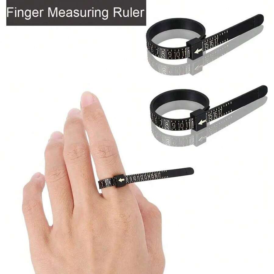 4 Counts Ring Size Measuring Tool With Plastic Mandrel & Ring Sizer ...
