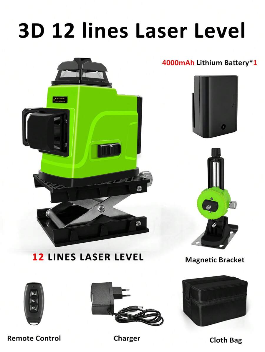 CLUBIONA 12 Grüne Linien Laser Level Fernbedienung selbstnivellierend ...