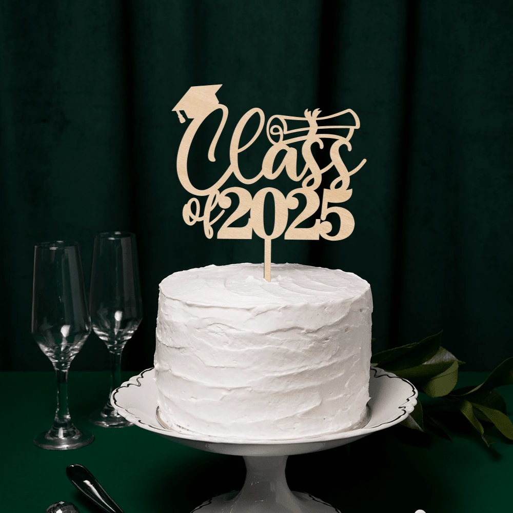 Class Of 2025 Graduation Cake Topper In Acrylic/Wood Congrats Grad Cake ...