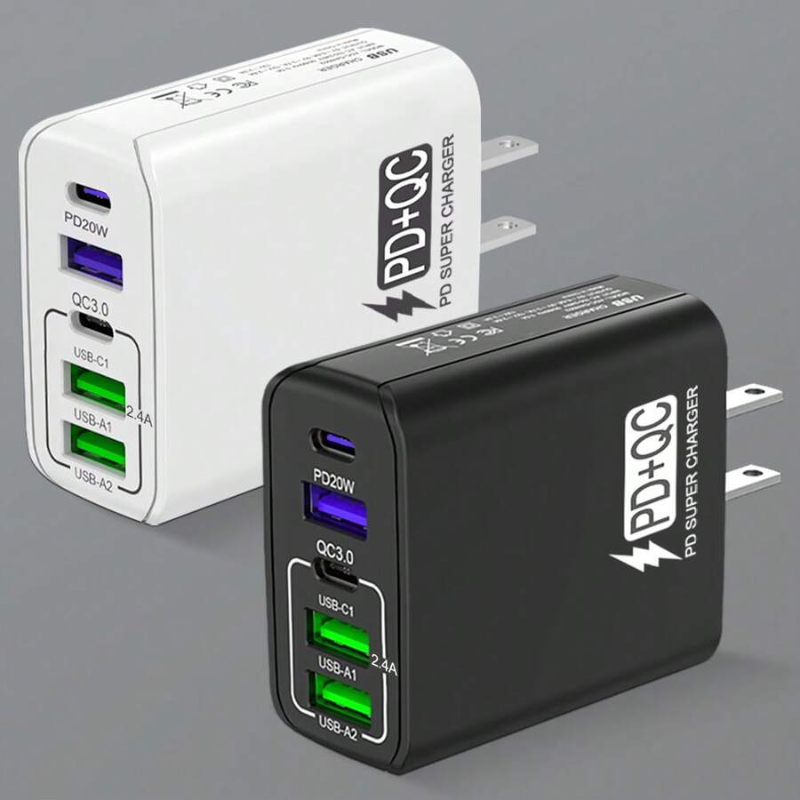 Fast Charge Protocol Multiport Fast Charger-PD And 3USB Ports Adapter ...