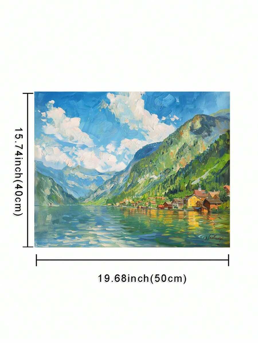 1 Set Lakeside Town DIY Digital Oil Painting Kit, Meticulously Crafted ...
