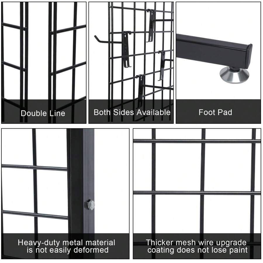 2 X 6ft Standing Gridwall Panel Tower Grid Wall With T Legs Metal Wire ...