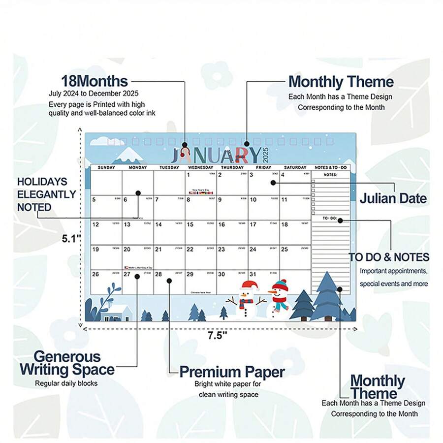 1pc Colored Handwritten Calendar. Comes With Stickers For Easy ...