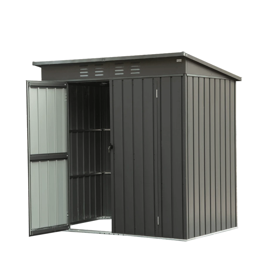 Backyard Storage Shed With Sloping Roof Galvanized Steel Frame Outdoor ...