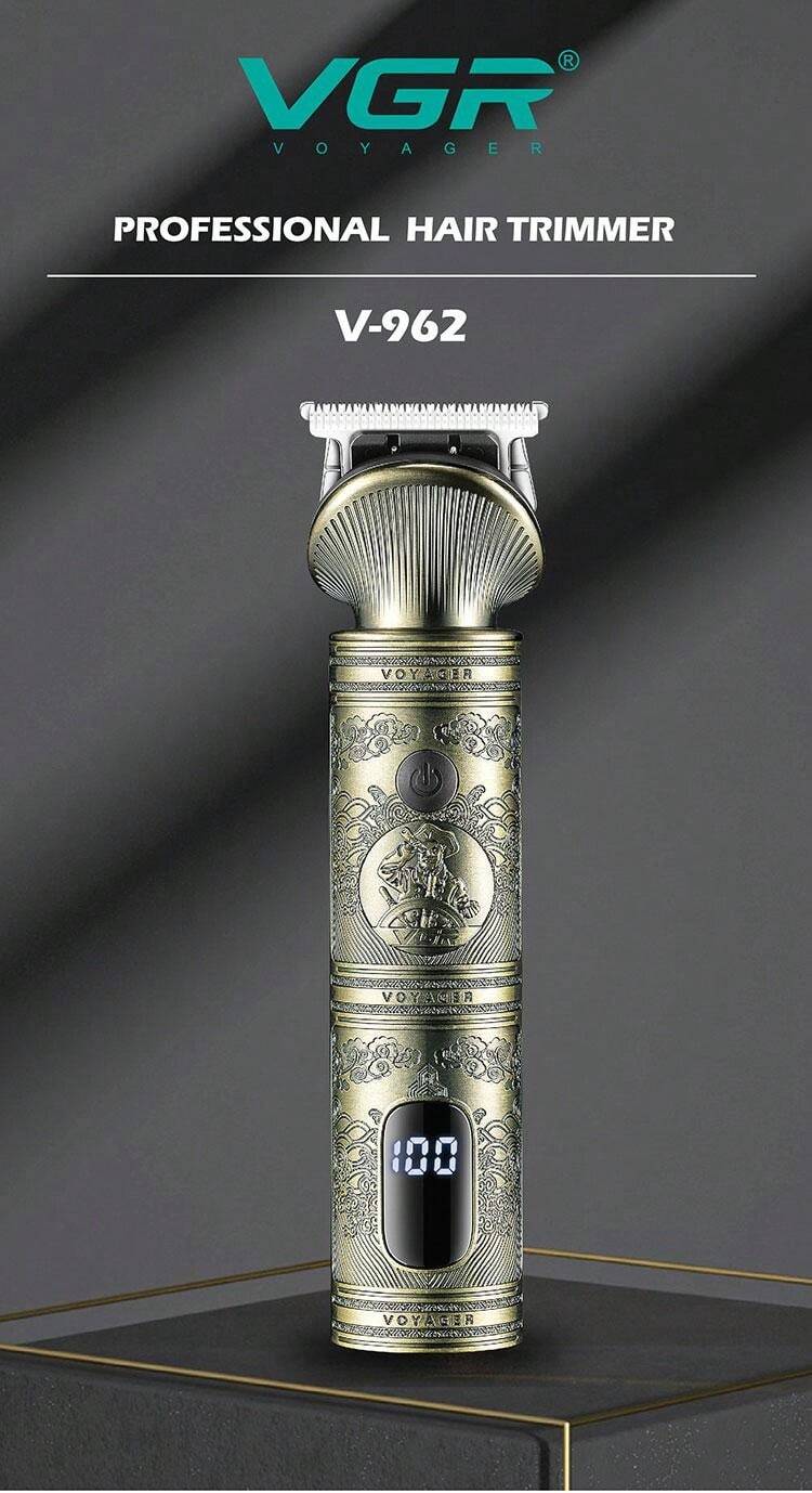 ماكينة حلاقة لحية معدنية جديدة من VGR قابلة للاستخدام بدون سلك، ماكينة حلاقة شعر احترافية للرجال ...