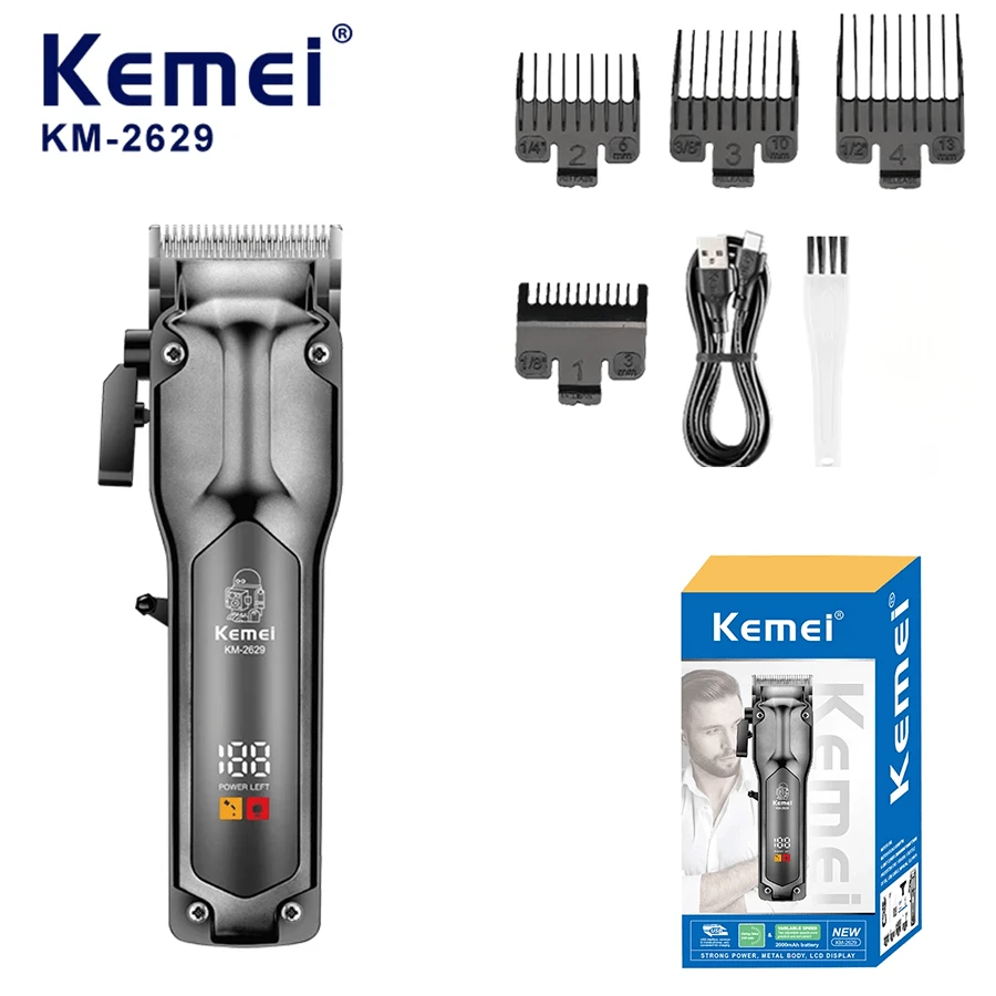 Kemei KEMEI Km-2629 New Design Cordless Hair Clipper Digital Display Professional Barber Hair ...
