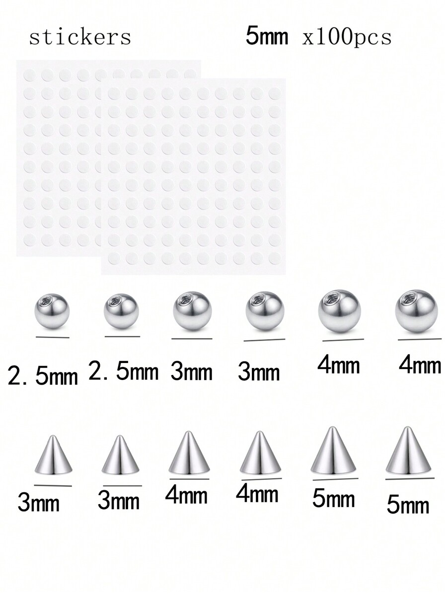 Stick On Balls Fake Piercing Balls Fake Lip Piercing Fake Eyebrow ...