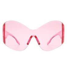 Women's Shield Sunglasses – Rimless Oversized Wraparound Frame Fashion ...