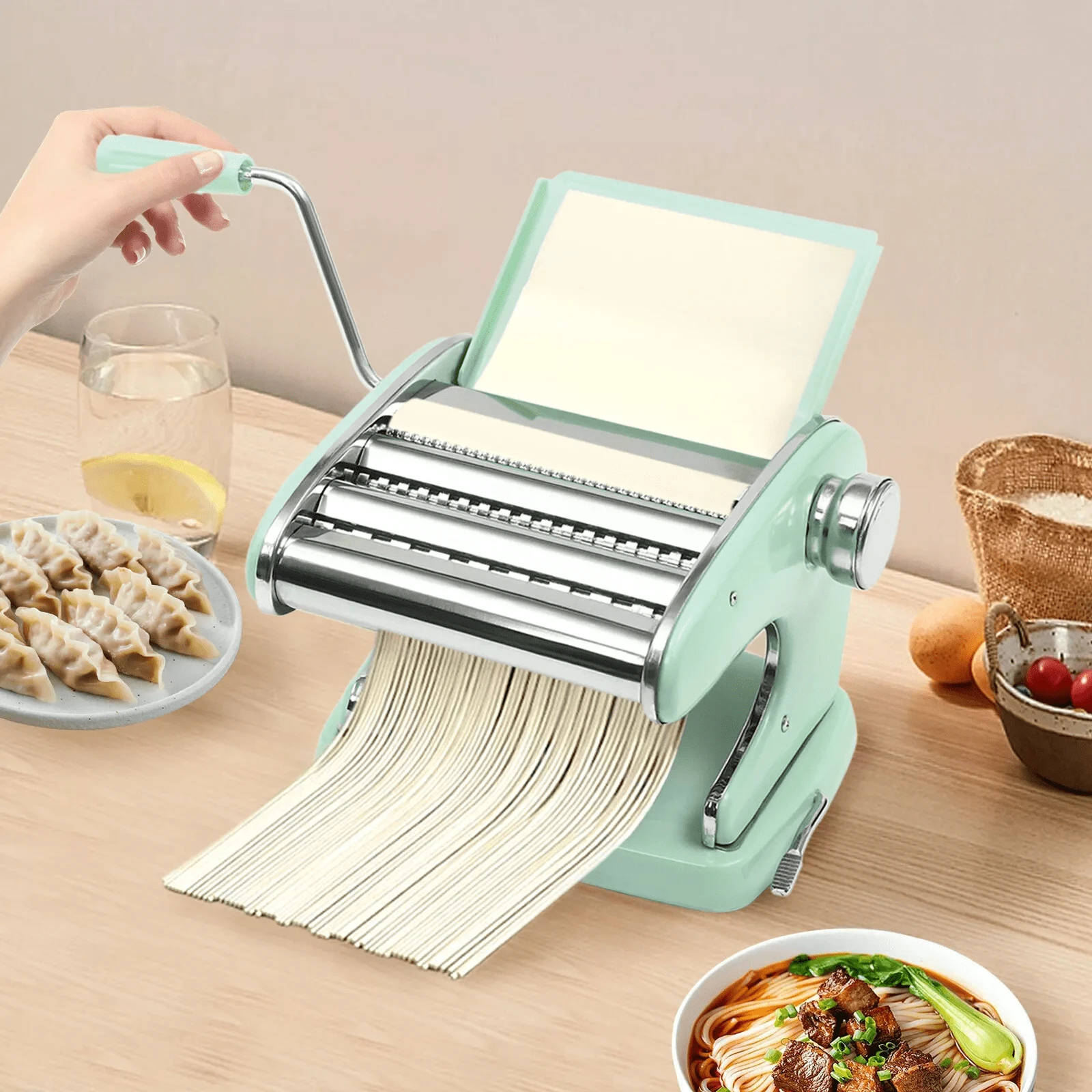 Stainless Steel Pasta Machine, Pasta Rolling Machine, Manual Cutting ...