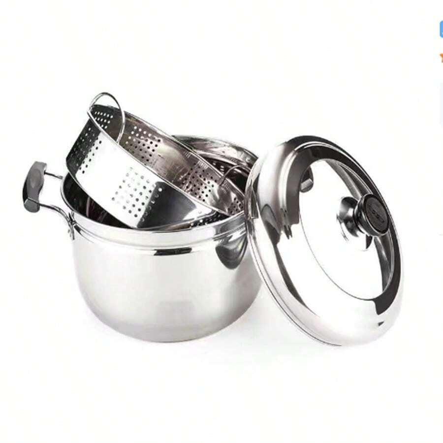 Stainless Steel Pot With Steamer Rack Set, Thick Steamer Pot And Soup ...