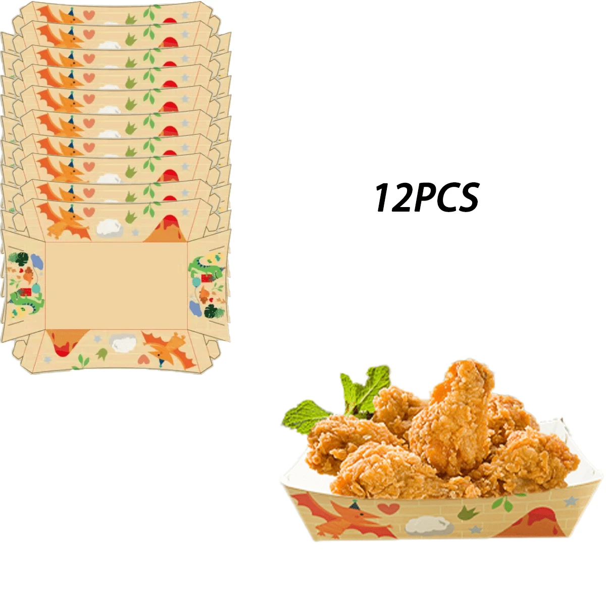 12pcs Dinosaur Theme Birthday Party Meal Boxes - Includes Chicken ...