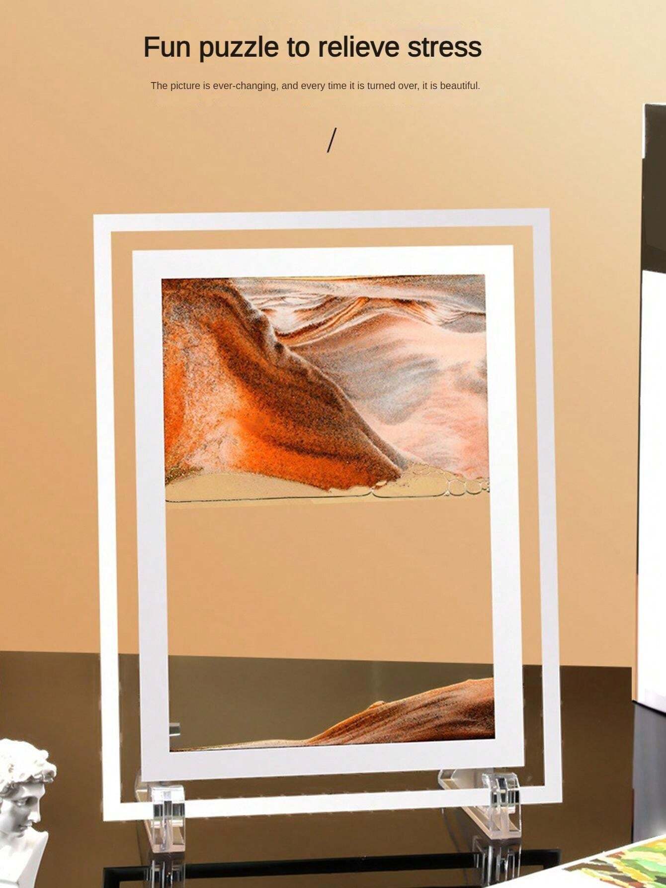 Sable art carré mobile de 7 pouces, sablier 3D paysage de mer profonde ...